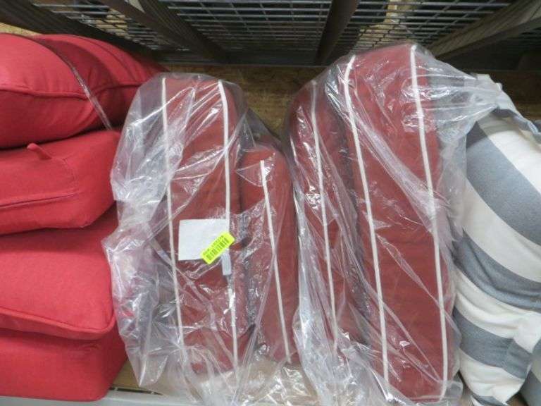 2 Sets of Chair Cushions (2 Seat & 2 Back) Dark Rust in Color W/ White ...