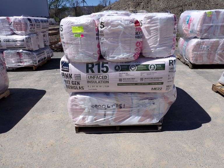 R-15 Unfaced Fiberglass Bagged Insulation - Lambrecht Auction, Inc.