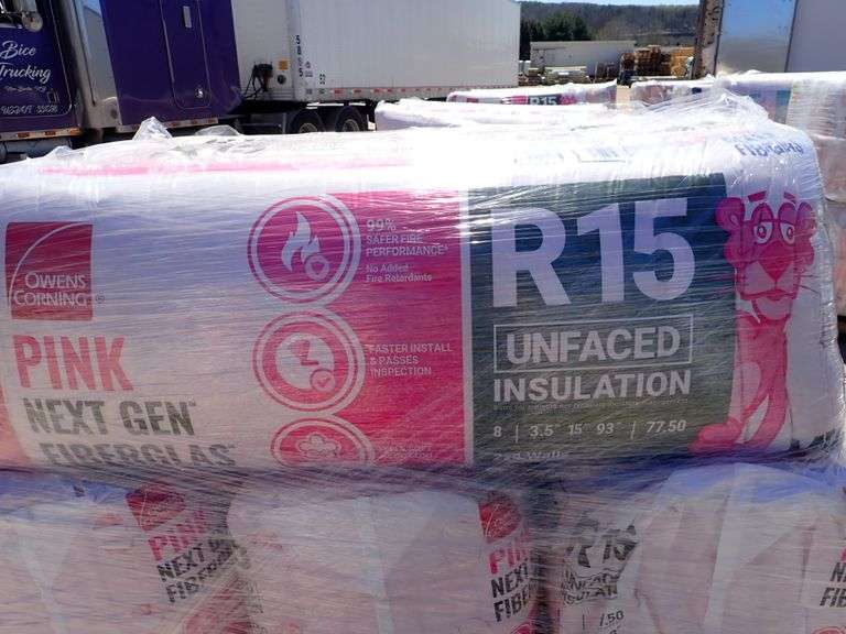 R-15 Unfaced Fiberglass Bagged Insulation - Lambrecht Auction, Inc.