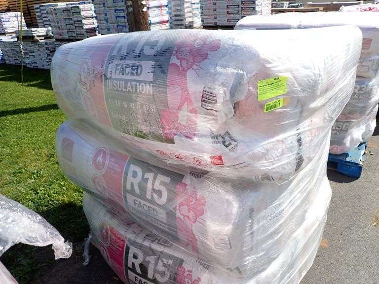 R-15 Faced Fiberglass Bagged Insulation - Lambrecht Auction, Inc.