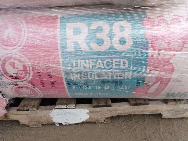 R-38 Unfaced Fiberglass Bagged Insulation - Lambrecht Auction, Inc.