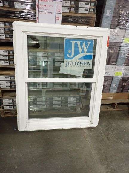 White Rough Opening 34" x 41" Double Hung Window - Lambrecht Auction, Inc.