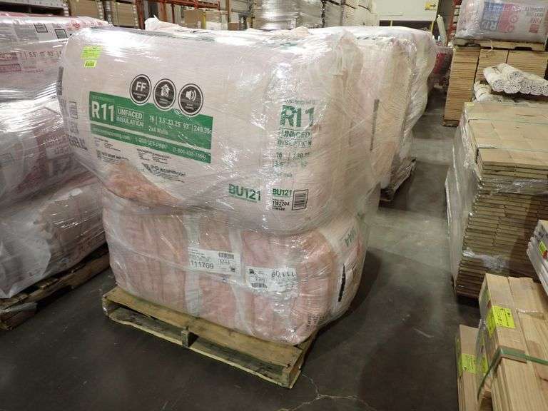 R-11 Unfaced Fiberglass Bagged Insulation - Lambrecht Auction, Inc.