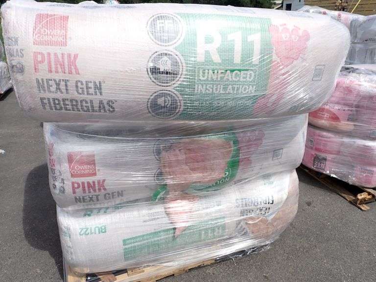 R-11 Unfaced Fiberglass Bagged Insulation - Lambrecht Auction, Inc.