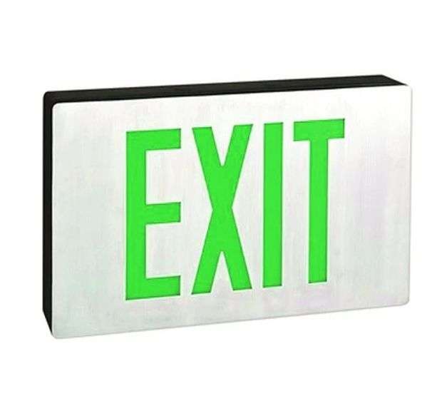 LED Green Die Cast Aluminum Exit Sign - Lambrecht Auction, Inc.