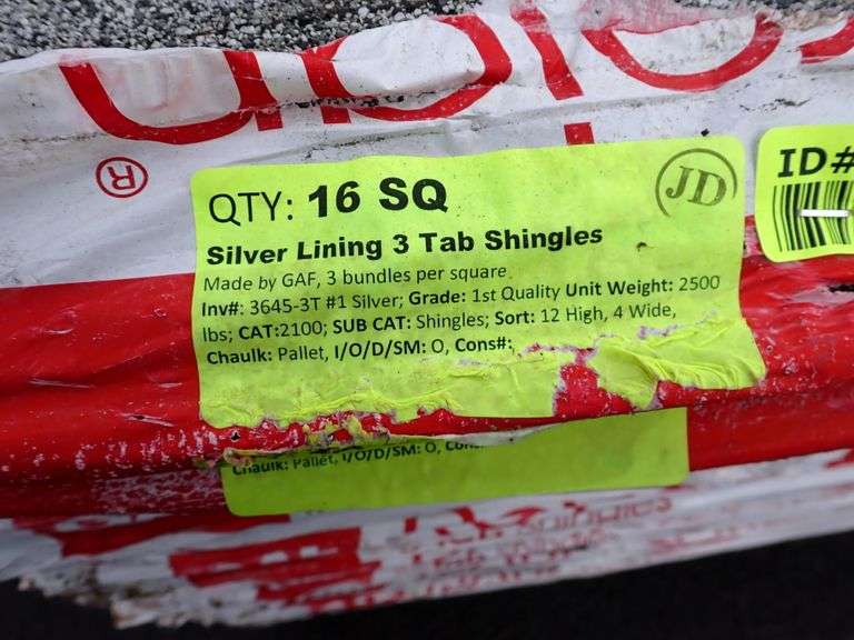 Silver Lining 3 Tab Shingles - Lambrecht Auction, Inc.