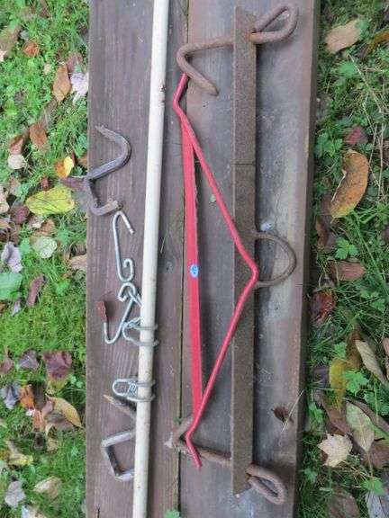 Gambrel Stick & Meat Hooks - Lambrecht Auction, Inc.