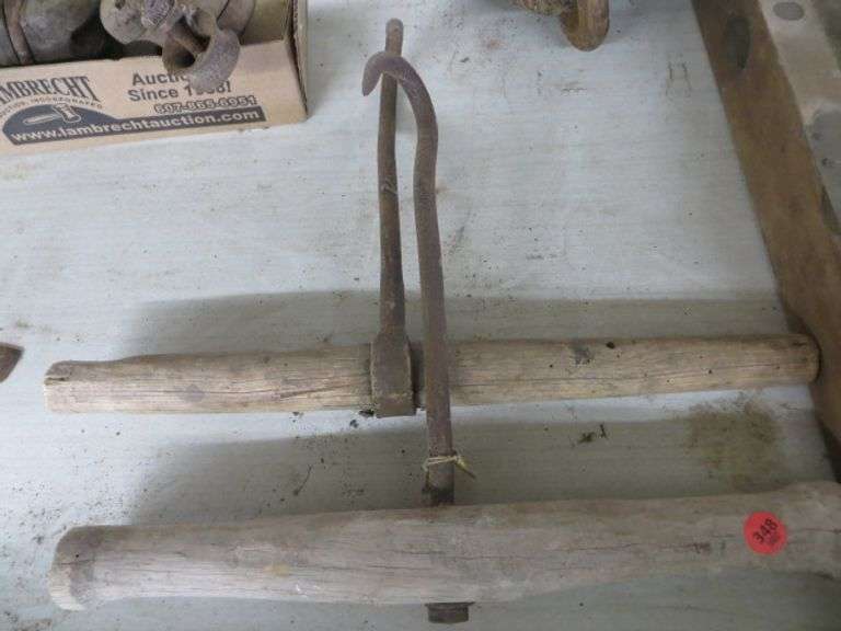 Hog Hooks And Old Hand Wrought Hinges - Lambrecht Auction, Inc.