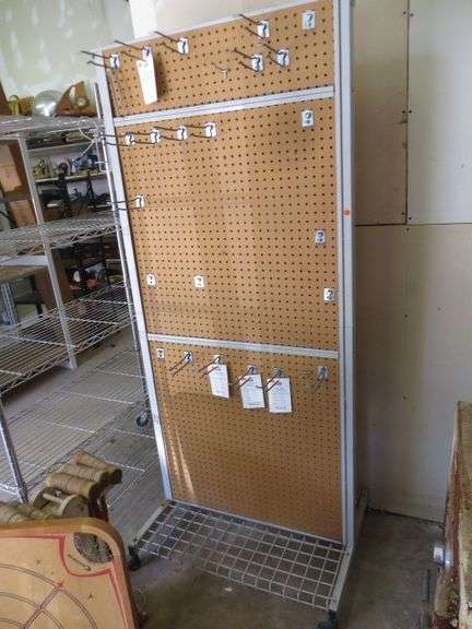 Double Sided Rolling Pegboard - Lambrecht Auction, Inc.