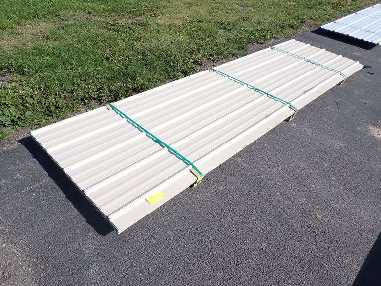 Beige Corrugated Metal Panel 3' x 12' - Lambrecht Auction, Inc.