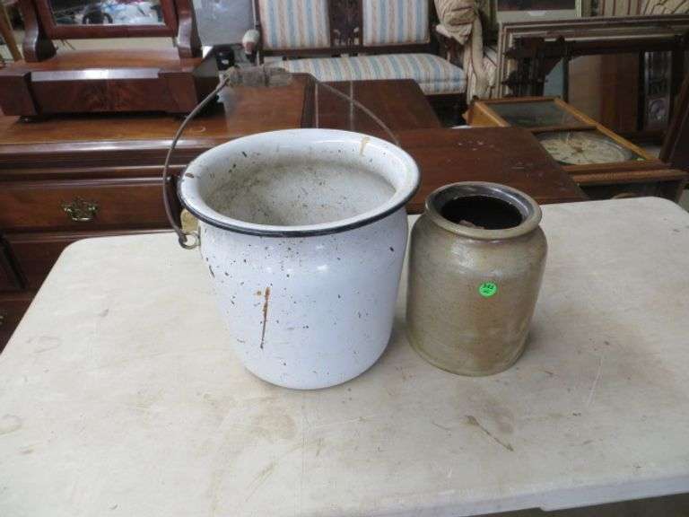 Crock And Slop Bucket - Lambrecht Auction, Inc.