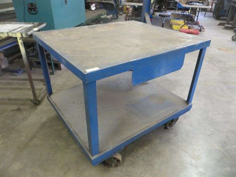 All Steel Rolling Table 34"x37"x43" - Lambrecht Auction, Inc.