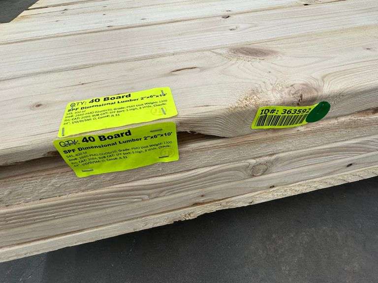 SPF Dimensional Lumber 2"x6"x10' - Lambrecht Auction, Inc.