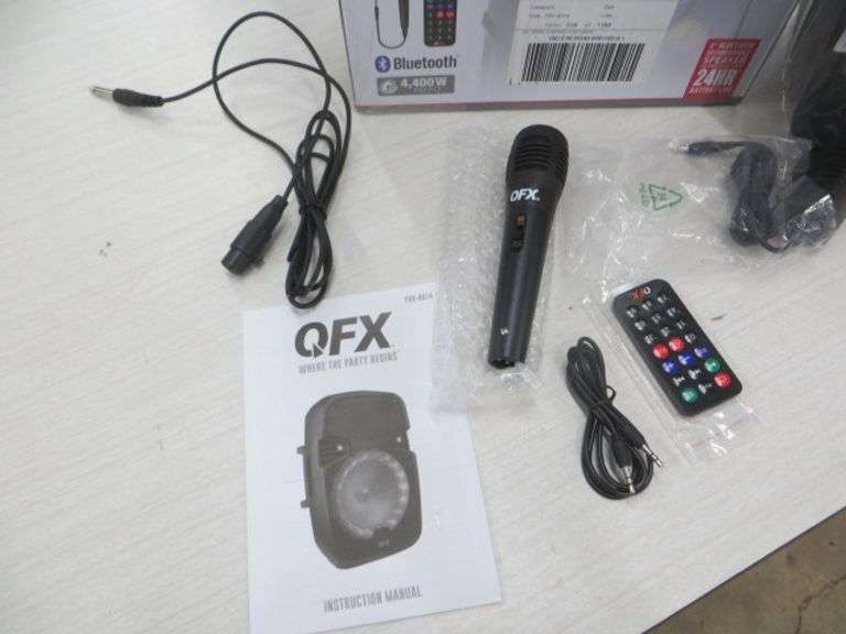 QFX Bluetooth Rechargable Speaker. - Lambrecht Auction, Inc.