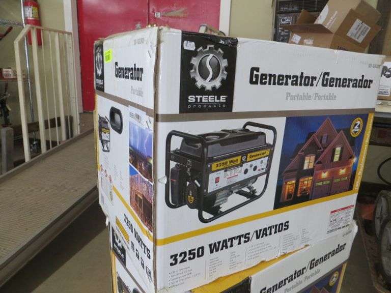 Steele 3250 Watt Generator NIB - Lambrecht Auction, Inc.