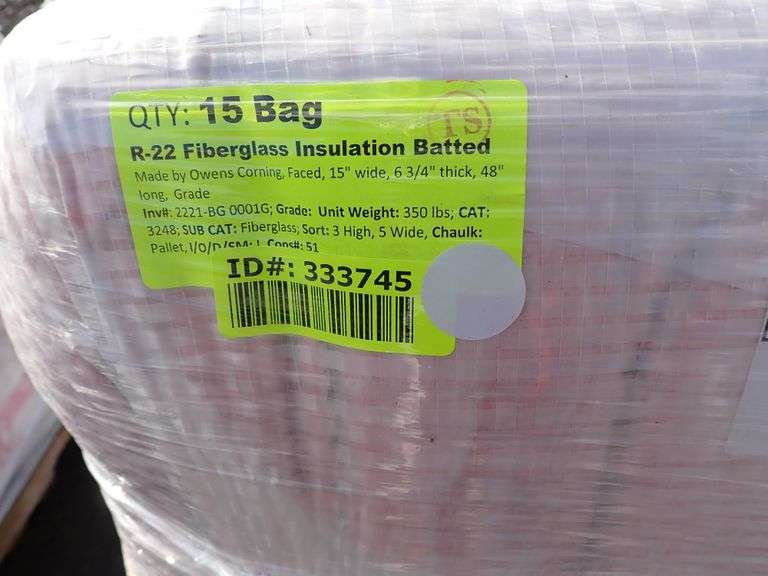 R-22 Fiberglass Insulation Batted - Lambrecht Auction, Inc.