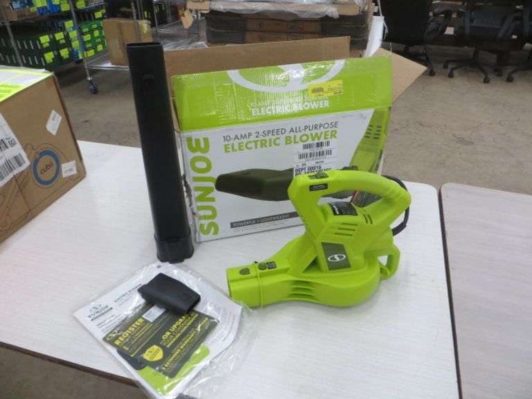 Sunjoe 10amp 2 Speed Electric Blower - Lambrecht Auction, Inc.