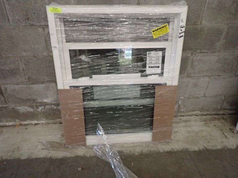 White Double Hung Vinyl Lower Glass Privacy Window 31.5" x 37.5 ...