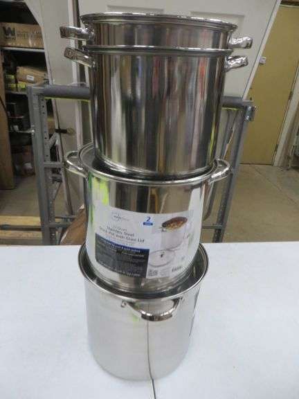 Mainstays Stainless Steel Cookware - See Details - Lambrecht Auction, Inc. Mainstays Stainless Steel Cookware - See Details - Lambrecht Auction, Inc.