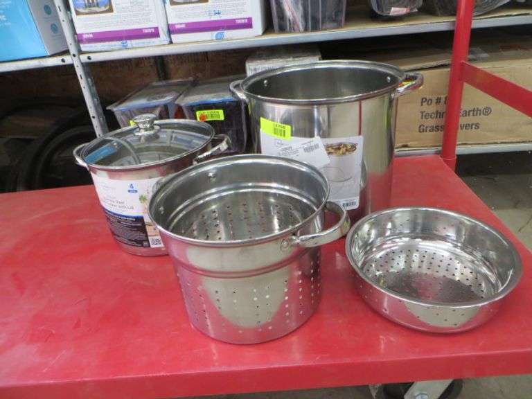 Mainstays Stainless Steel Cookware - See Details - Lambrecht Auction, Inc. Mainstays Stainless Steel Cookware - See Details - Lambrecht Auction, Inc.