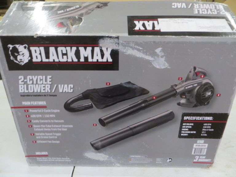 BlackMax 2 Cycle Blower And Vac - Lambrecht Auction, Inc.