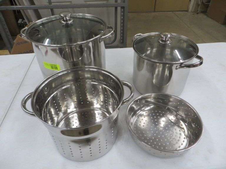 Mainstays Stainless Steel Cookware - See Details - Lambrecht Auction, Inc. Mainstays Stainless Steel Cookware - See Details - Lambrecht Auction, Inc.