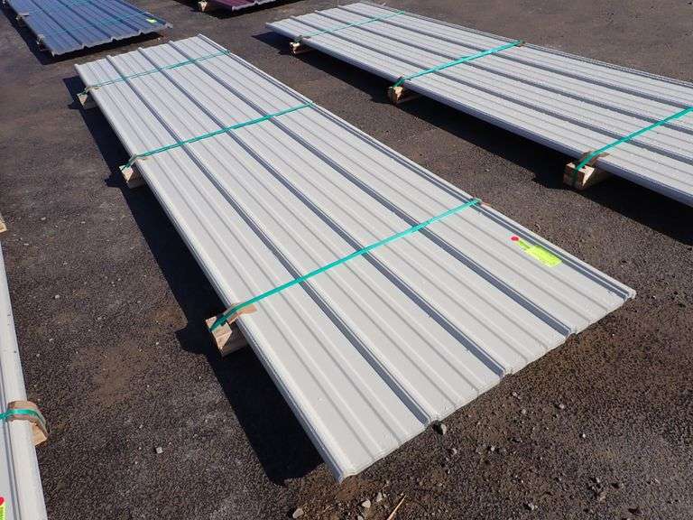 Beige Corrugated Metal Panel 3'x12' - Lambrecht Auction, Inc.