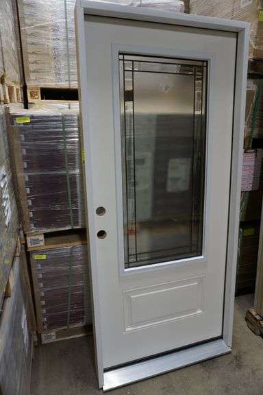 Exterior Half Lite Deco Glass 36"x80" RH - Lambrecht Auction, Inc.