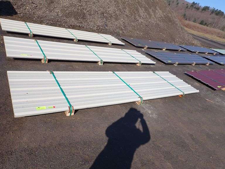 Beige Corrugated Metal Panel 3'x12' - Lambrecht Auction, Inc.