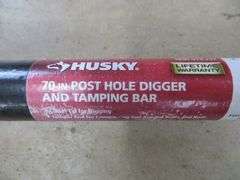 Husky 70" Post Hole Digger, Tampering Bar, And Tamper Handle ...