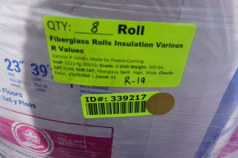 R-19 Fiberglass Rolls Insulation - Lambrecht Auction, Inc.