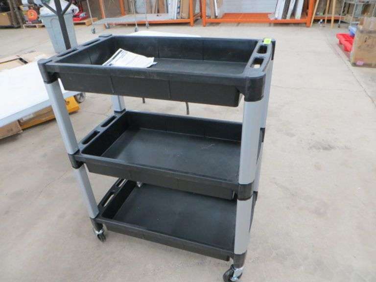 Wen 3 Shelf Polypropylene Service Cart - Lambrecht Auction, Inc.