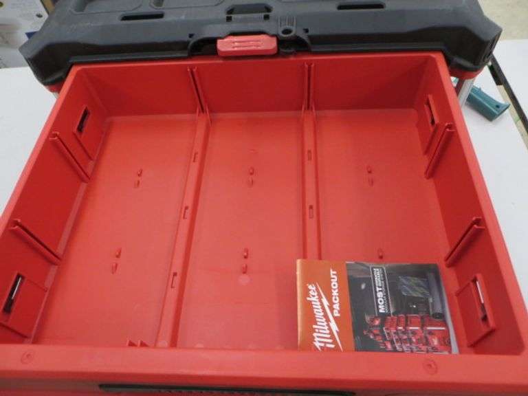 Milwaukee Pack Out 3 Drawer Tool Box - Lambrecht Auction, Inc.