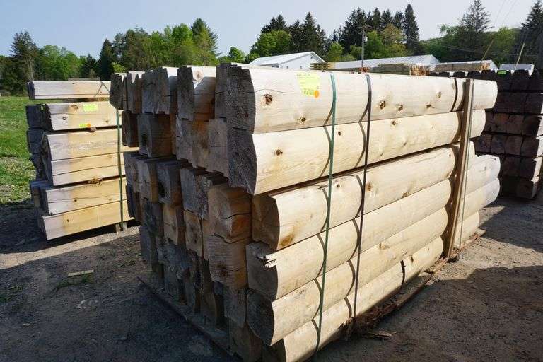 Cedar D-Log Siding 8"x6"xRL - Lambrecht Auction, Inc.