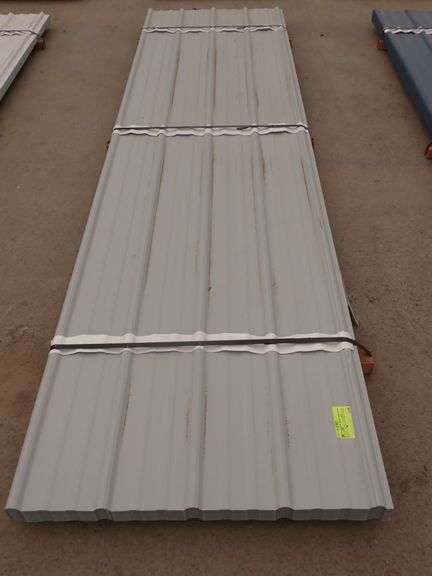 Light Gray Corrugated Metal Panel 3'x12' - Lambrecht Auction, Inc.