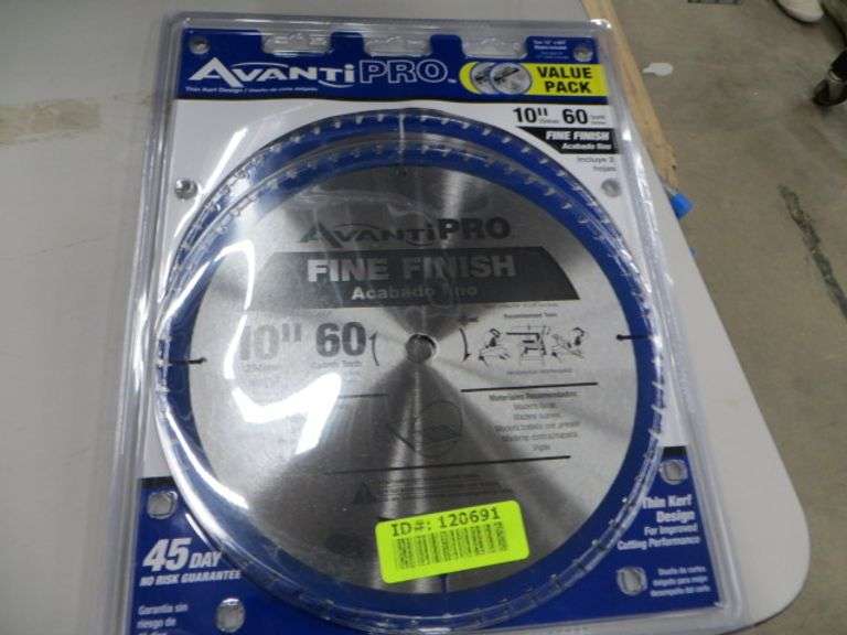 Avanti Pro Value Pack 10" 60T Fine Finish Blades - Lambrecht Auction, Inc.