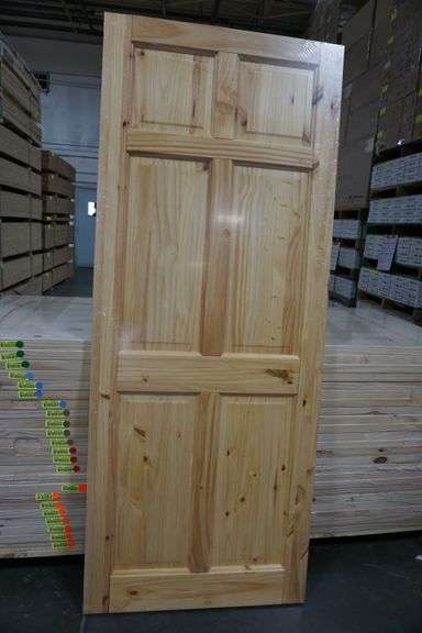 Interior Prefinished Knotty Pine Door Slab 32"x80" 6 Panel - Lambrecht ...