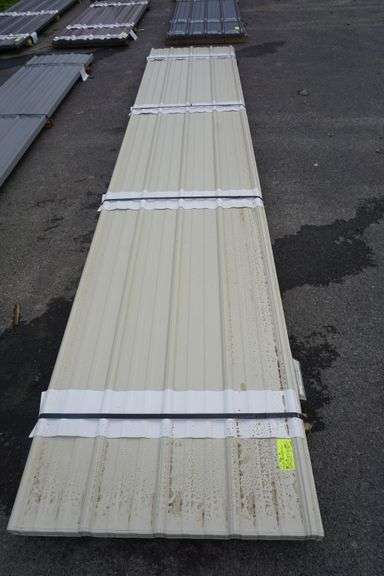 Light Stone Beige Corrugated Metal Panel 3'x16' - Lambrecht Auction, Inc.