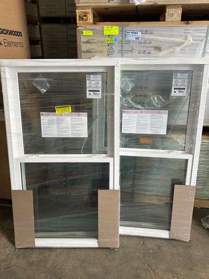 White Double Hung Vertical Slider Windows 30 3/4"x53 1/4" - Lambrecht ...