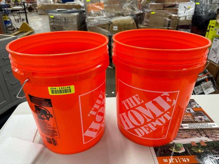 The Home Depot 5 Gallon Buckets (2) - Lambrecht Auction, Inc.