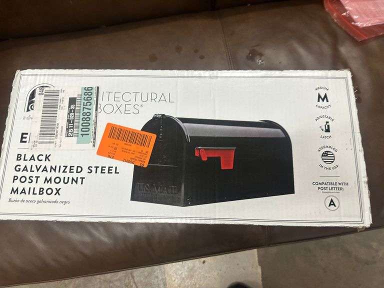 Architectural Mailboxes Elite Black Galvanized Steel Post Mount Mailbox ...