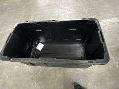 70 Gal. Tough Storage Tote with Wheels in Black - Lambrecht Auction, Inc.