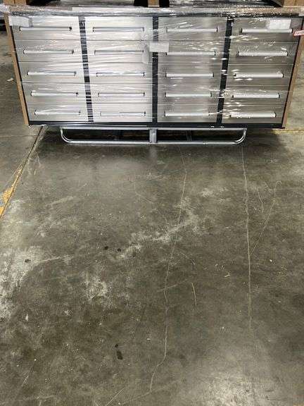 Unused 7ft (20) Drawer Tool Box (Silver) - Langham Auctioneers