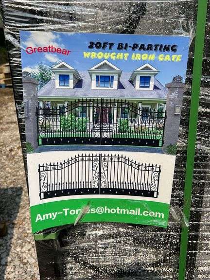20’ Bi-Parting Wrought Iron Gate - Langham Auctioneers