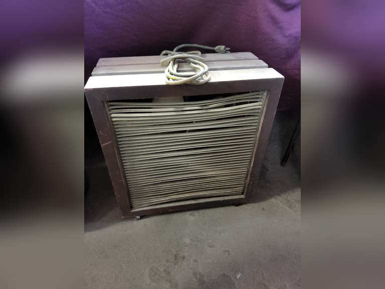 Vintage Mathes Cooler Square Wood Frame Box Fan 19.5x9.5x21 (works ...