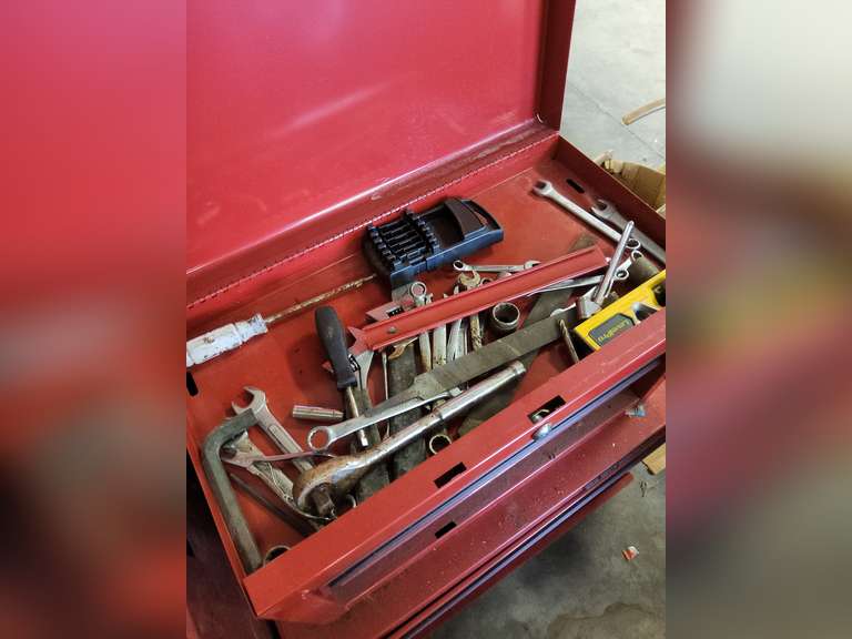 Task Force tool box WITH CONTENTS (SEE PICS/ HEAVY/ BRING HELP TO LOAD ...