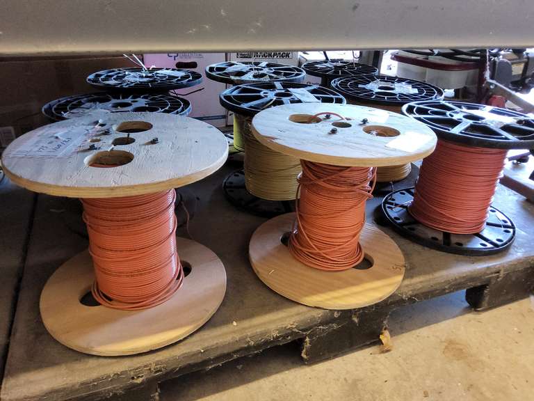 Pallet of partial spools of various size wire SEE PICS - Lindsay ...