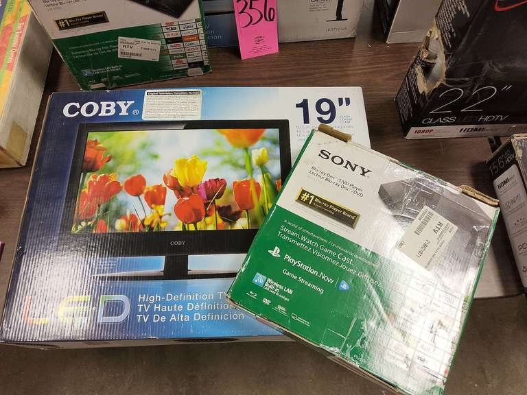 Coby 19" tv & Sony blu-ray player - Lindsay Auctions & Realty LLC