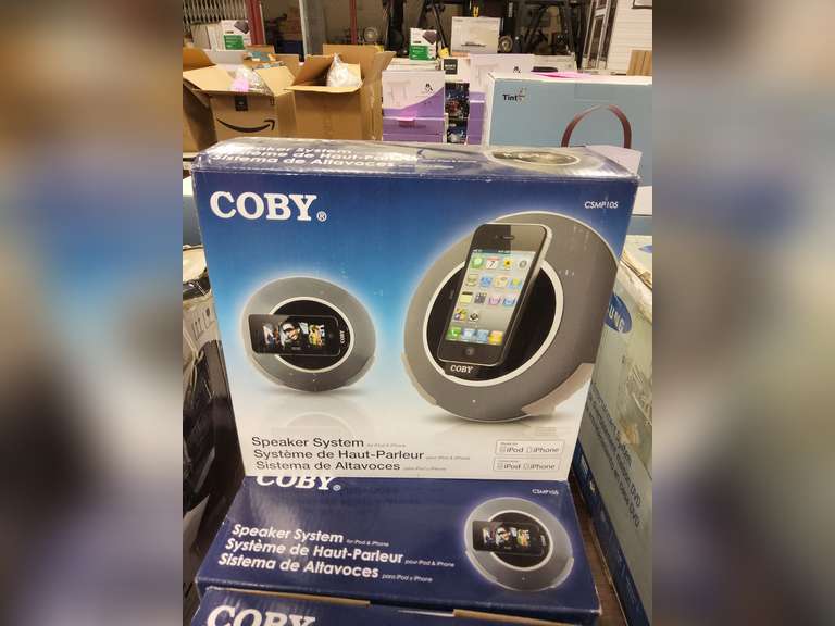 6 Coby speaker systems - Lindsay Auctions & Realty LLC