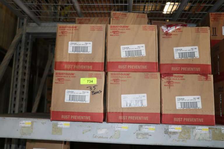 BOXES RUST-OLEUM PAINT, SUNRISE RED - Lawler Auction Company